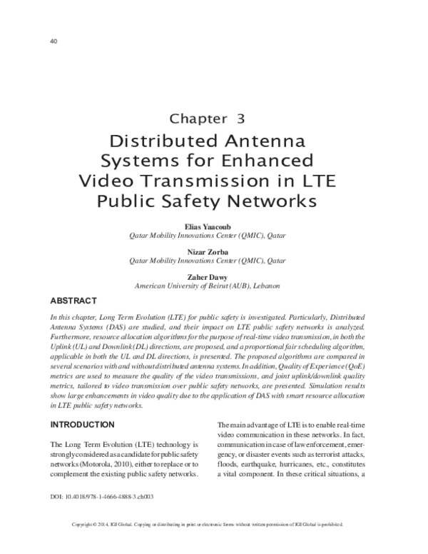 (PDF) Distributed Antenna Systems for Enhanced Video Transmission in ...