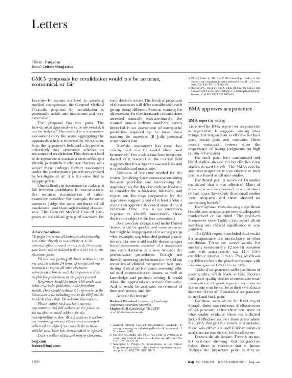 (PDF) BMA approves acupuncture. BMA report is wrong