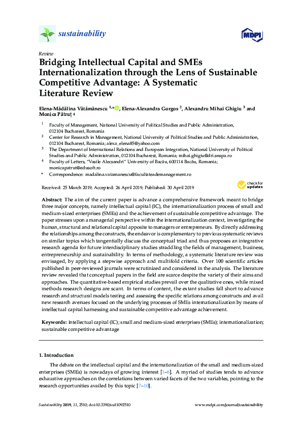 (PDF) Bridging Intellectual Capital and SMEs Internationalization through the Lens of ...