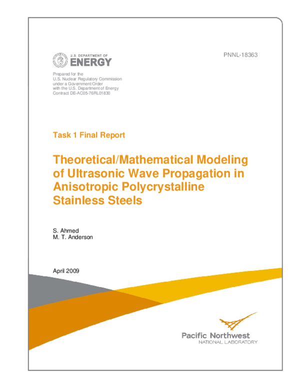 (PDF) Task 1 Final Report, Theoretical/Mathematical Modeling of ...