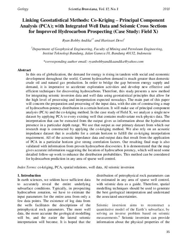 (PDF) Linking Geostatistical Methods: Co-Kriging – Principal Component Analysis (PCA); with ...