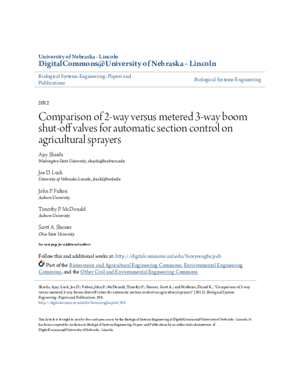 (PDF) Comparison of 2-Way Versus Metered 3-Way Boom Shut-Off Valves for ...