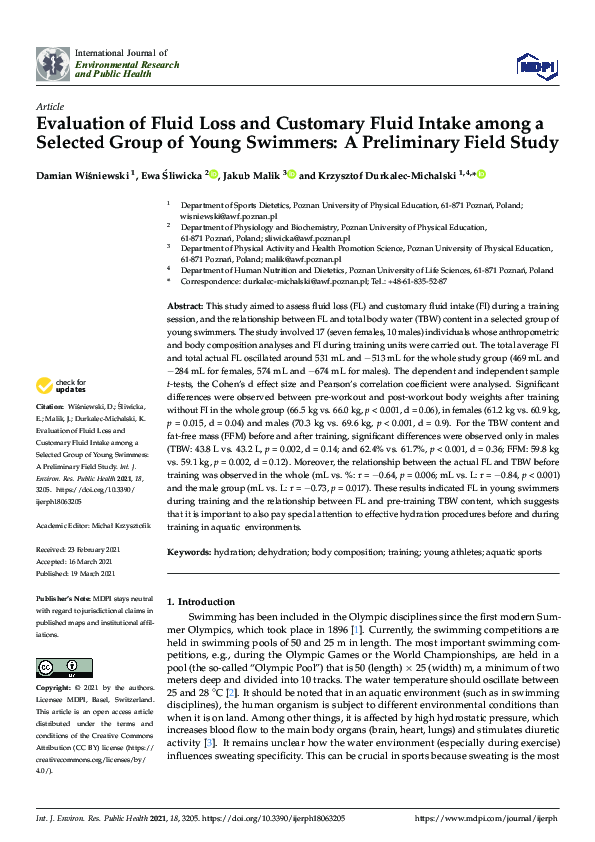 (PDF) Evaluation of Fluid Loss and Customary Fluid Intake among a ...
