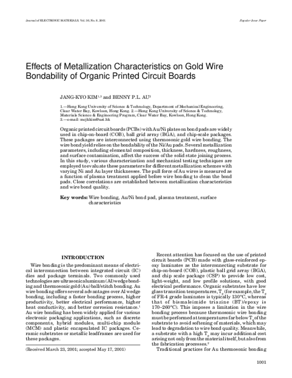 (PDF) Effects of metallization characteristics on gold wire bondability ...