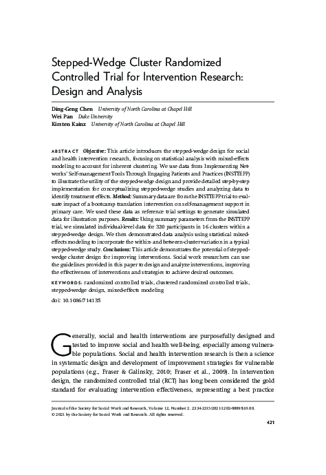 (PDF) Stepped-Wedge Cluster Randomized Controlled Trial for ...