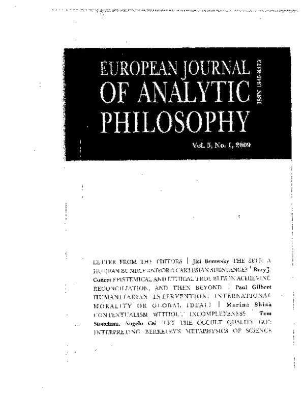 (PDF) Epistemical and Ethical Troubles in Achieving Reconciliation, and ...