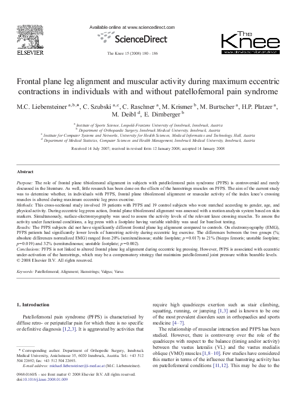 (PDF) Frontal plane leg alignment and muscular activity during maximum ...