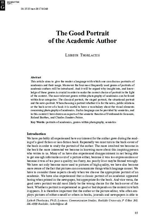 (PDF) The Good Portrait of the Academic Author