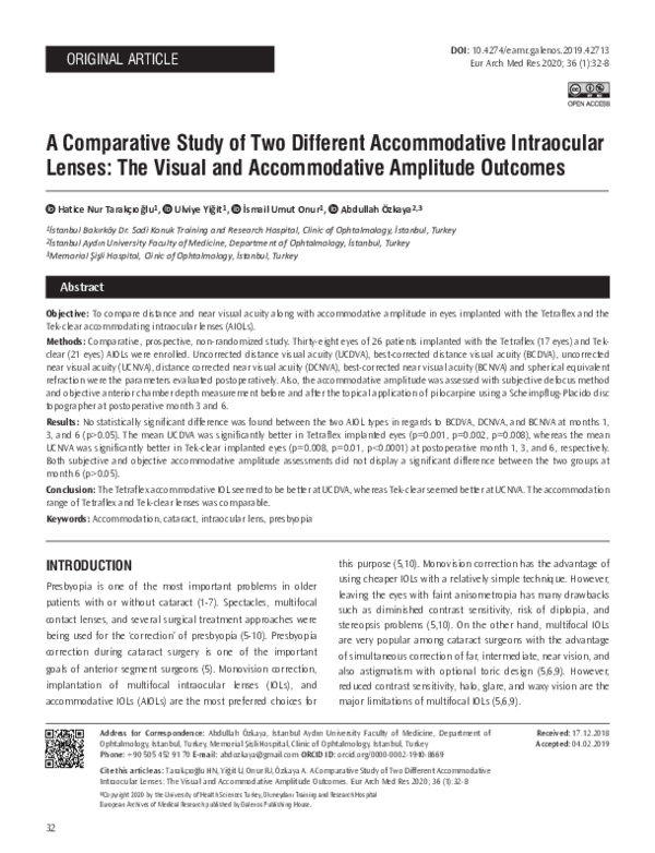 (PDF) A Comparative Study of Two Different Accommodative Intraocular ...
