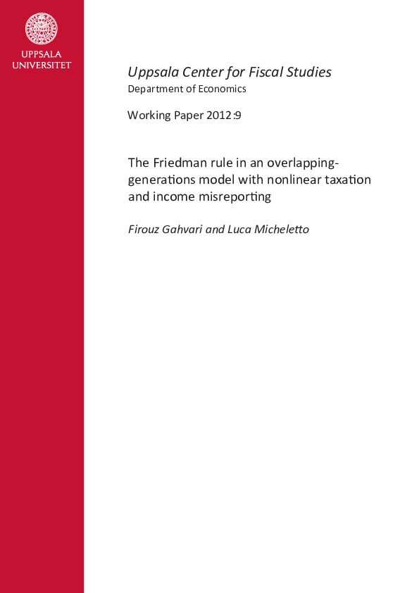 (PDF) The Friedman rule in an overlapping-generations model with ...