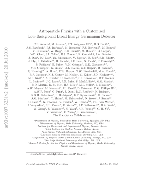 (PDF) Astroparticle physics with a customized low-background Broad Energy Germanium detector