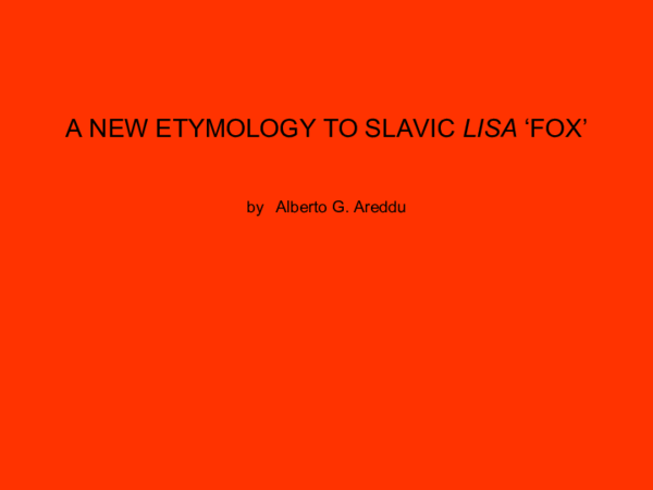 (PPT) Slavic lisa 'fox' and its relatives