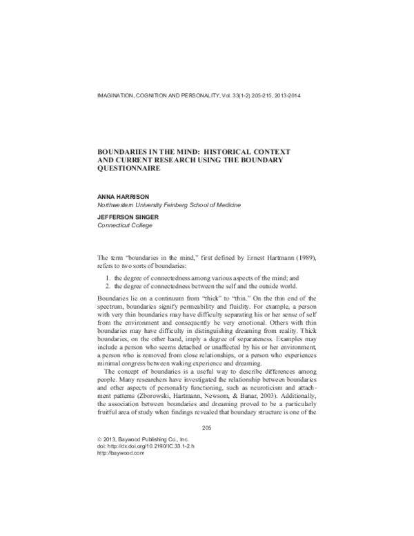(PDF) Boundaries in the Mind: Historical Context and Current Research ...