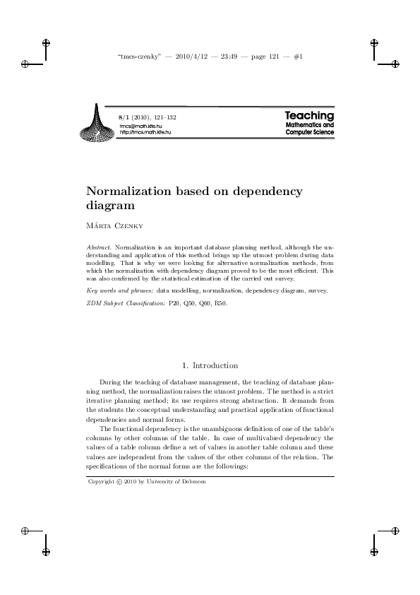Pdf Normalization Based On Dependency Diagram