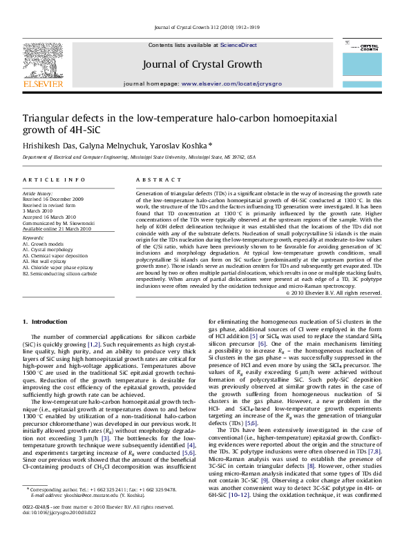 (PDF) Triangular defects in the low-temperature halo-carbon ...