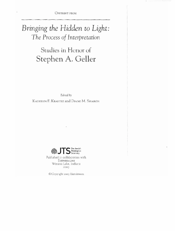 (PDF) Prolepsis in the Story of Rahab and the Spies (Joshua 2