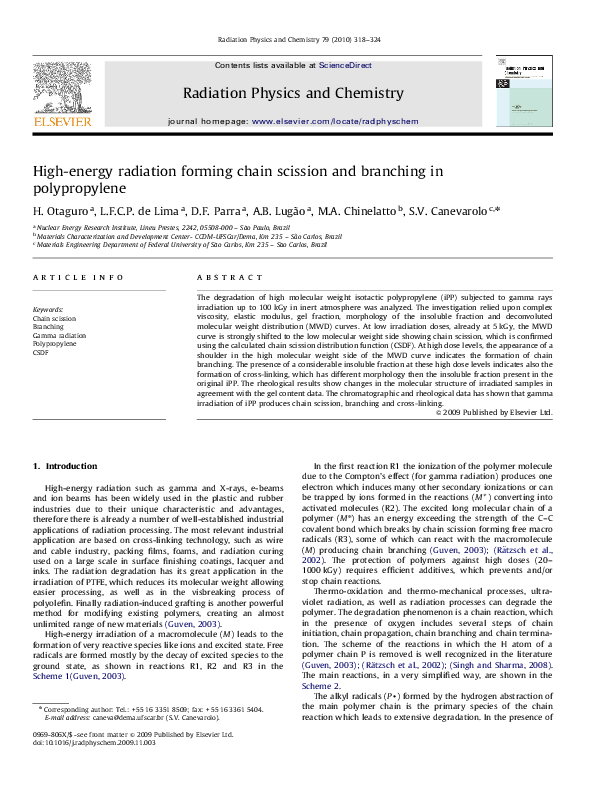 (PDF) High-energy radiation forming chain scission and branching in ...