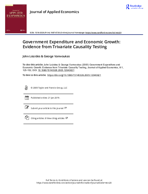 (PDF) Public Expenditure and Economic Growth: Evidence from the ...