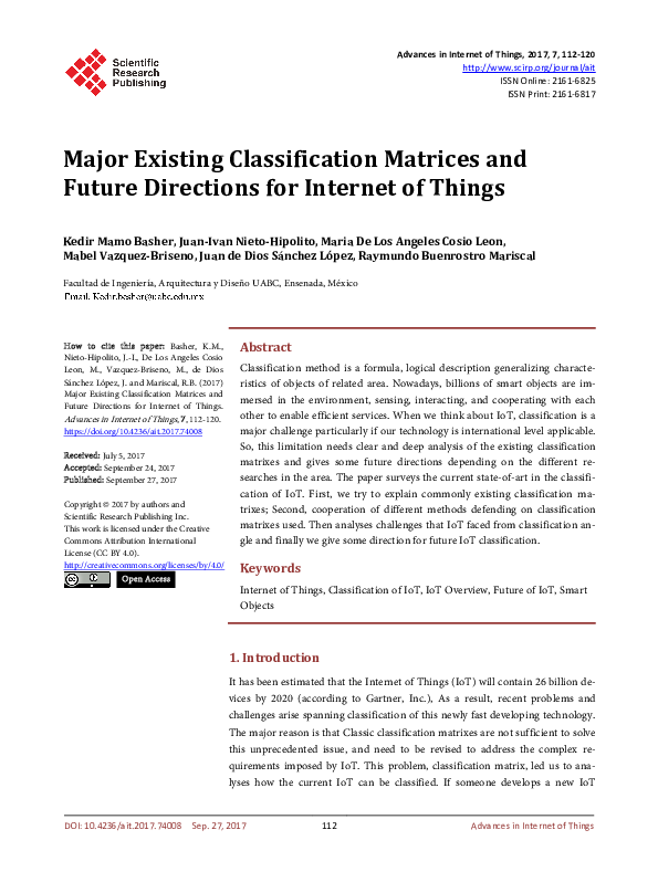 (PDF) Major Existing Classification Matrices and Future Directions for ...