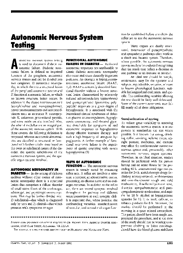 (PDF) Autonomic nervous system testing