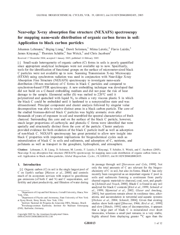 (PDF) Near-edge X-ray absorption fine structure (NEXAFS) spectroscopy ...