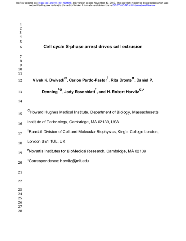 (PDF) Cell cycle S-phase arrest drives cell extrusion