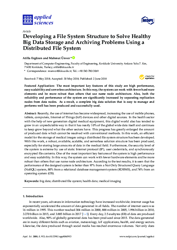 (PDF) Developing a File System Structure to Solve Healthy Big Data ...
