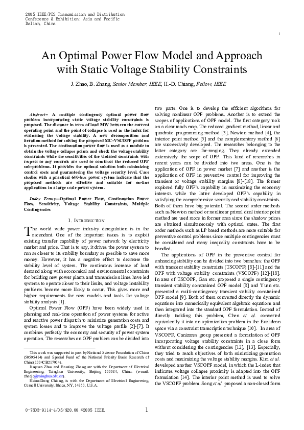 (PDF) An Optimal Power Flow Model and Approach with Static Voltage ...