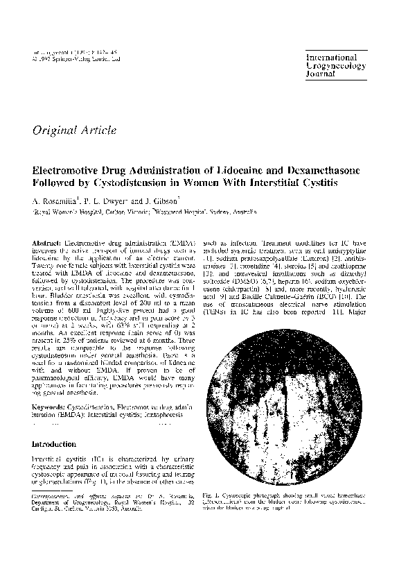 (PDF) Electromotive drug administration of lidocaine and dexamethasone followed by ...