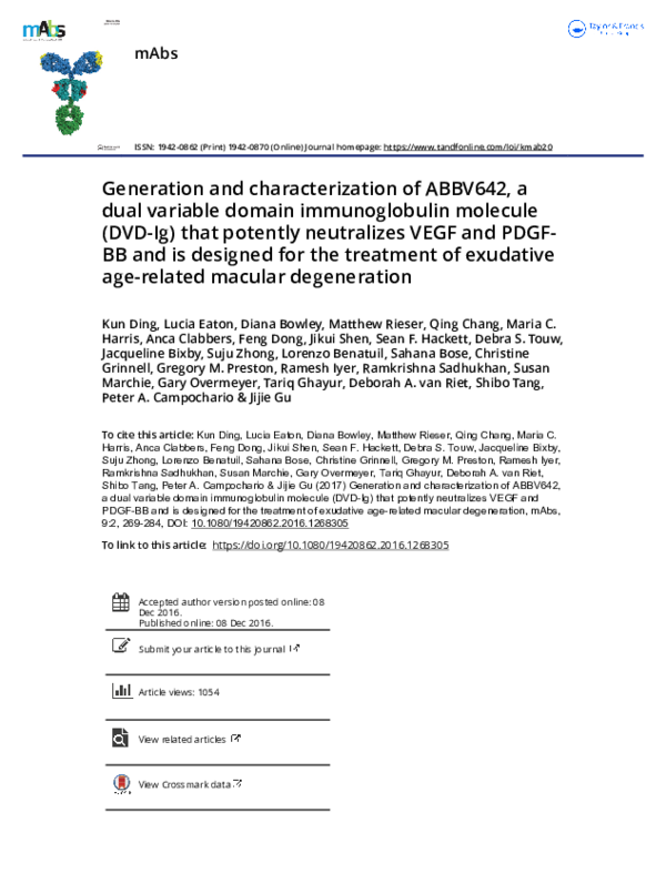 (PDF) Generation and characterization of ABBV642, a dual variable ...