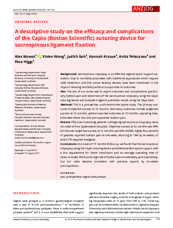 (PDF) A descriptive study on the efficacy and complications of the ...