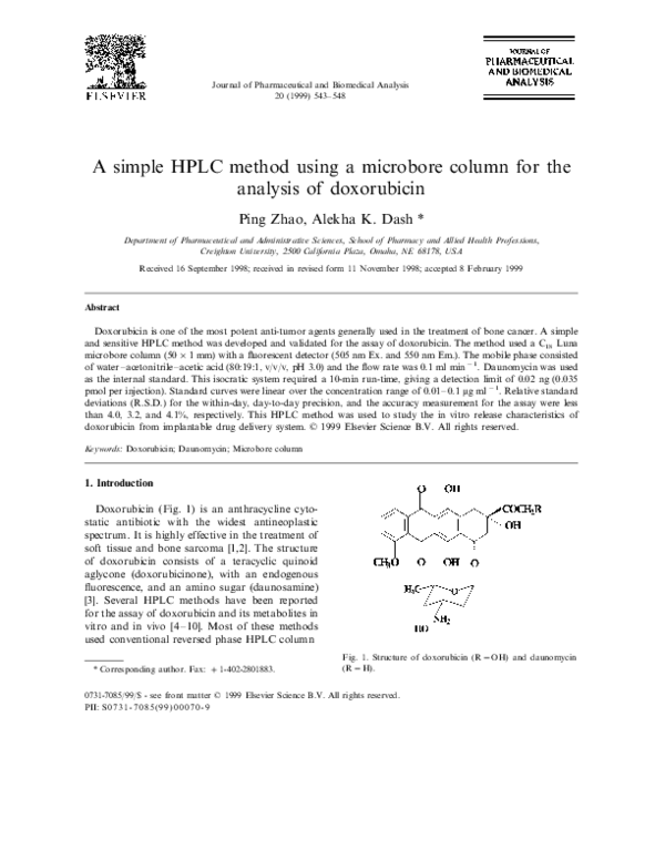 A simple HPLC method using a microbore column for the analysis of ...