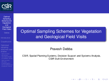 (PDF) Optimal sampling schemes for vegetation and geological field visits