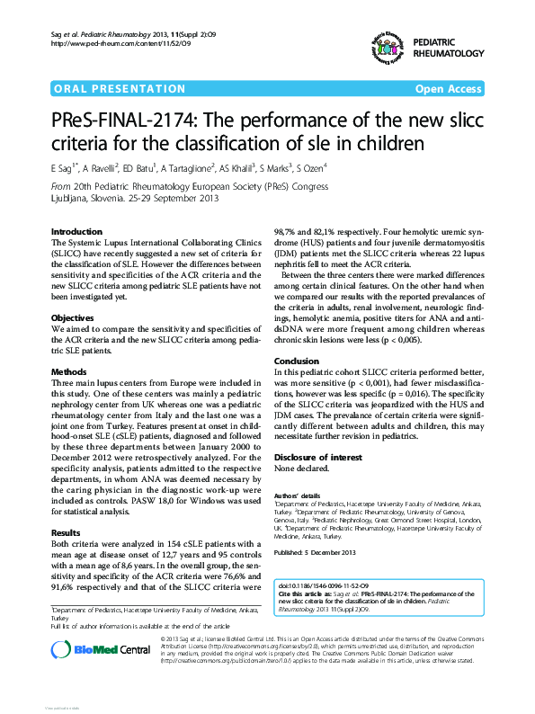 (PDF) PReS-FINAL-2174: The performance of the new slicc criteria for ...
