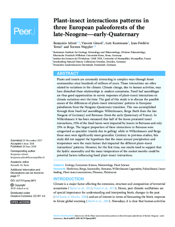 (PDF) Plant-insect interactions patterns in three European paleoforests ...