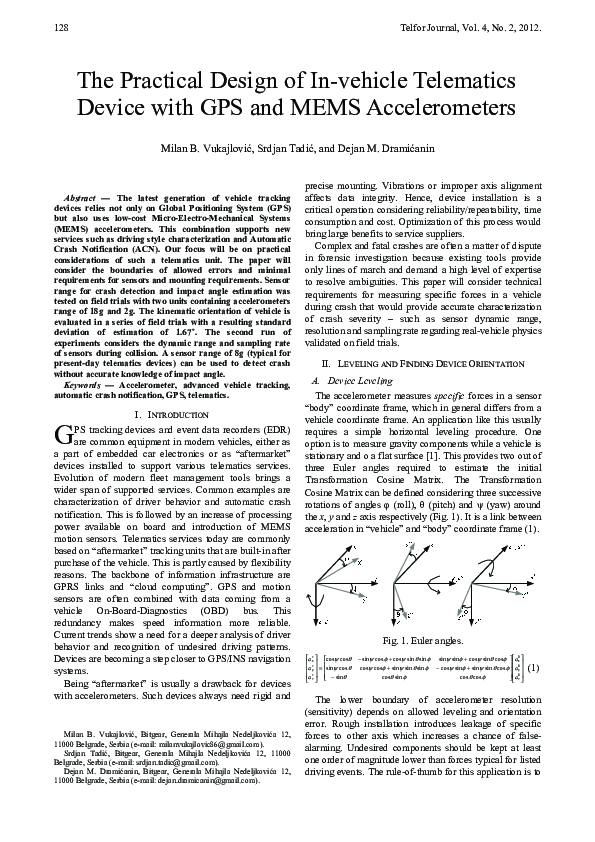 (PDF) The practical design of in-vehicle telematics device with GPS and ...