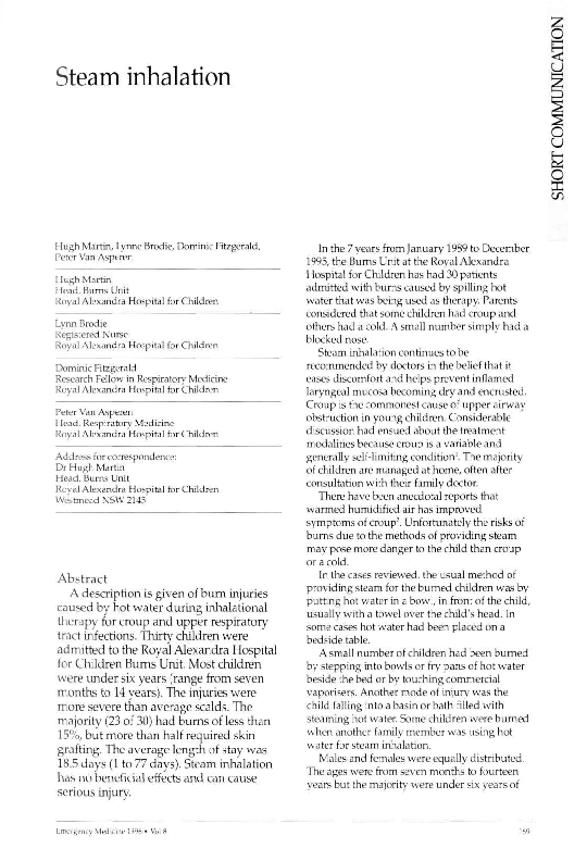 (PDF) Steam inhalation