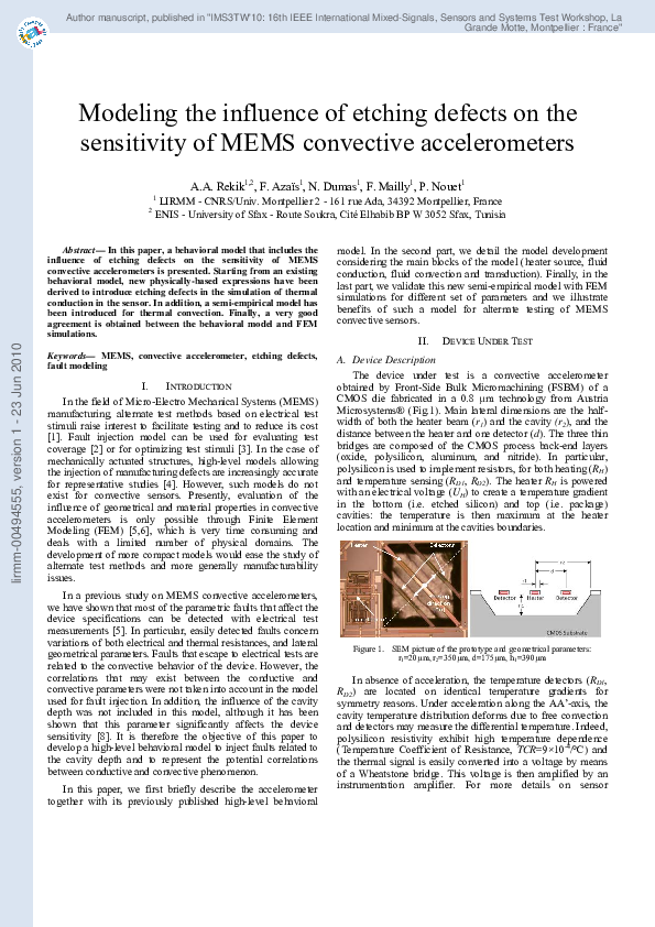 (PDF) Modeling the influence of etching defects on the sensitivity of ...
