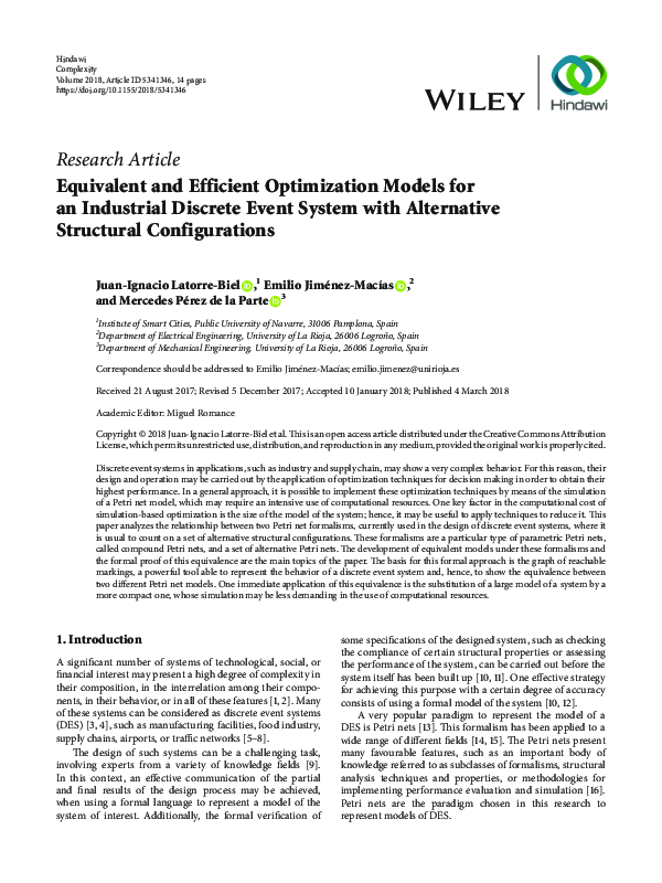 Pdf Equivalent And Efficient Optimization Models For An Industrial Discrete Event System With