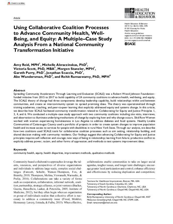 (PDF) Using Collaborative Coalition Processes to Advance Community ...