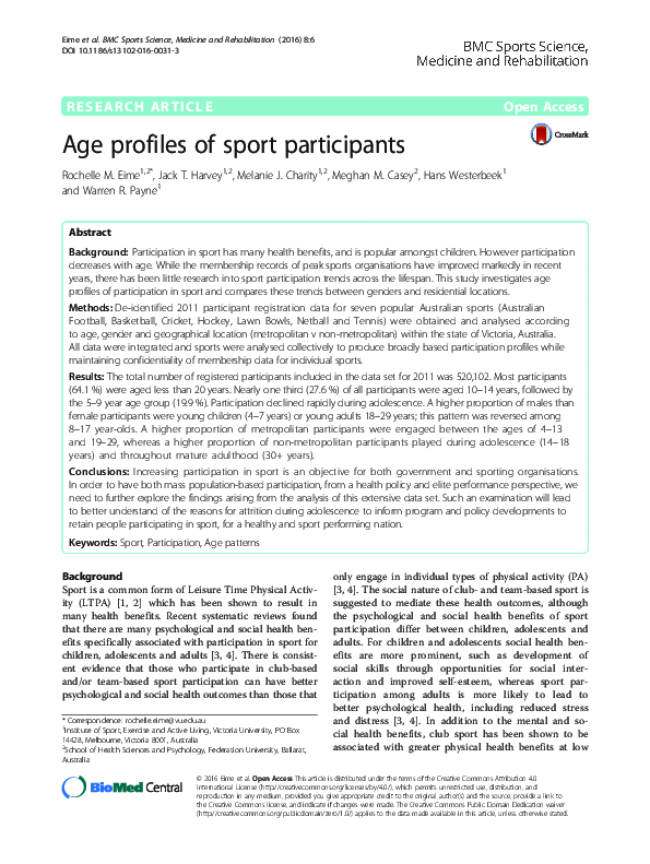 (PDF) Age profiles of sport participants