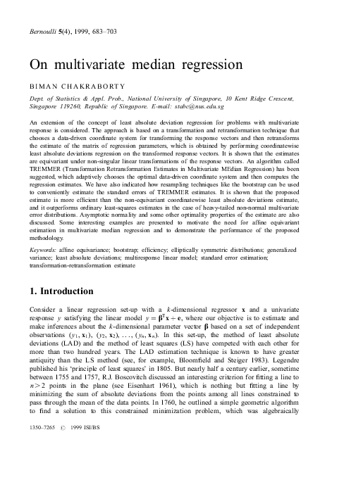 (PDF) On Multivariate Median Regression