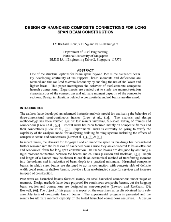 (PDF) Design of Haunched Composite Connections for Long Span Beam ...