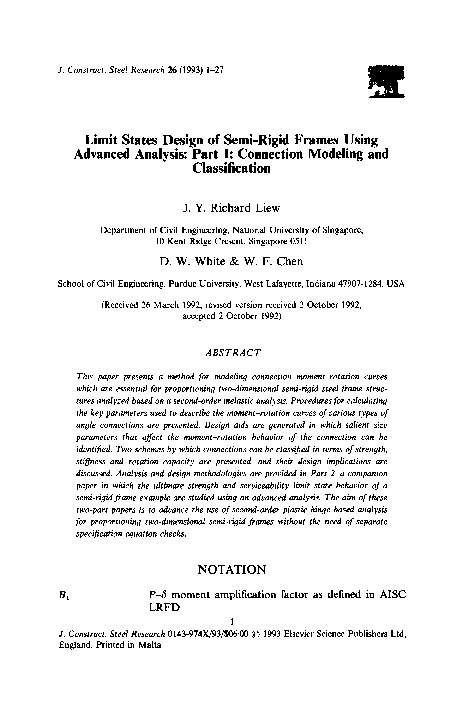 (PDF) Limit states design of semi-rigid frames using advanced analysis ...