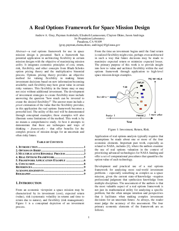 (PDF) A real options framework for space mission design