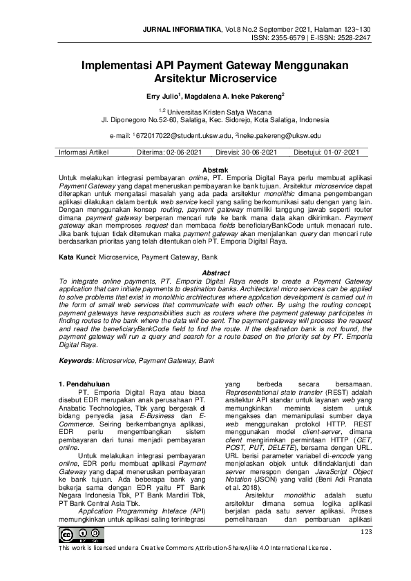 Pdf Implementasi Api Payment Gateway Menggunakan Arsitektur Microservice