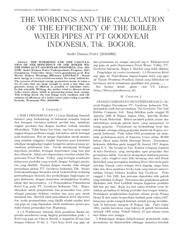 (PDF) THE WORKINGS AND THE CALCULATION OF THE EFFICIENCY OF THE BOILER ...