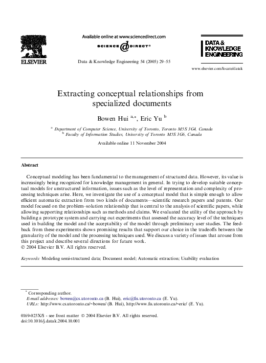 (PDF) Extracting conceptual relationships from specialized documents (PDF) Extracting conceptual relationships from specialized documents