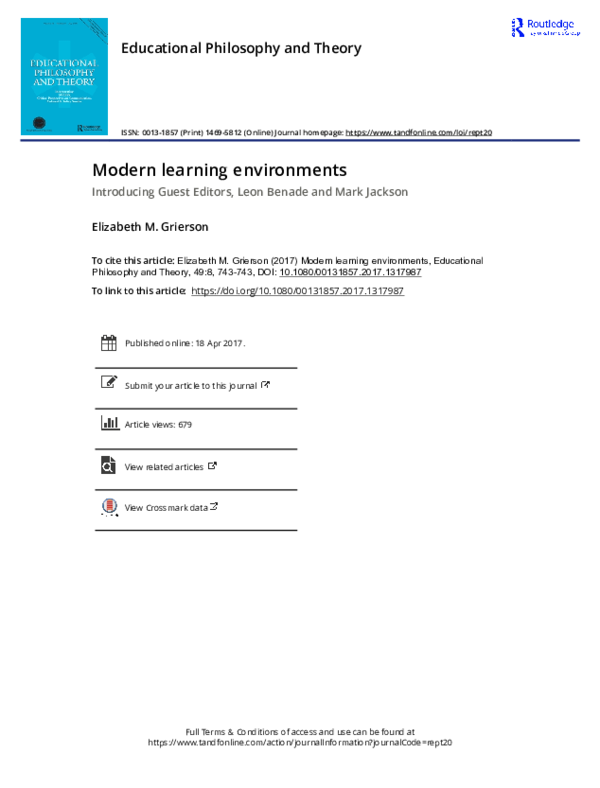 (PDF) Modern learning environments