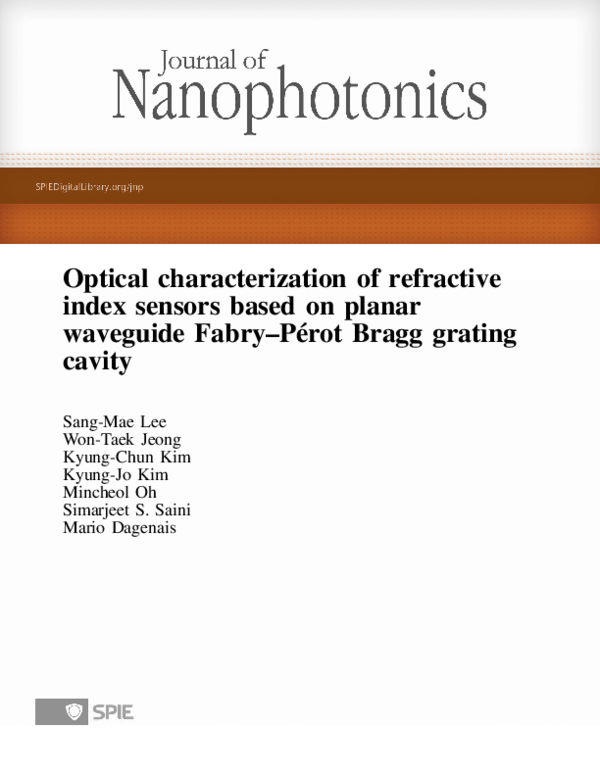 (PDF) Optical characterization of refractive index sensors based on ...